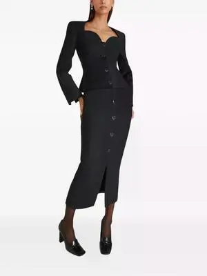 VIOLANTE NESSI Sweetheart Neck Sculptural Blouse - Black