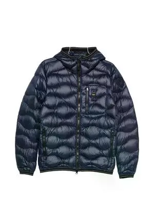 BLAUER. Quilted Hooded Jacket - Blue