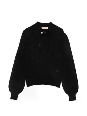 TWINSET Pointelle Knit Polo Shirt