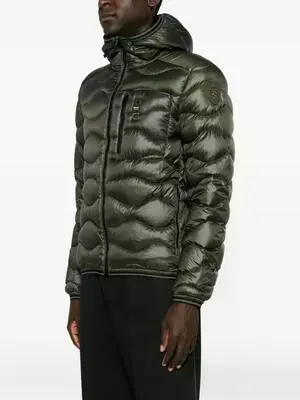 BLAUER. Wave-quilted Hooded Jacket - Green