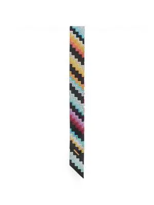 Missoni Zigzag-print Skinny Scarf - Black