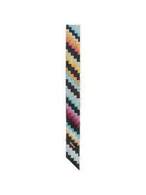 Missoni Zigzag-print Skinny Scarf - Black