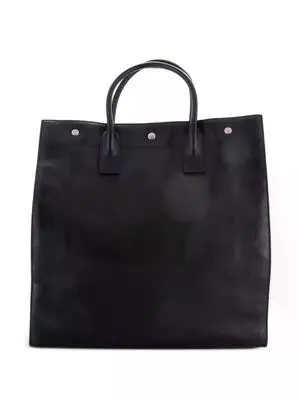 Saint Laurent Rive Gauche Shopper Leather Tall Tote Bag - Black
