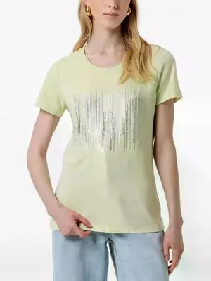 FRACOMINA Rhinestone-embellished Logo-print T-shirt - Green