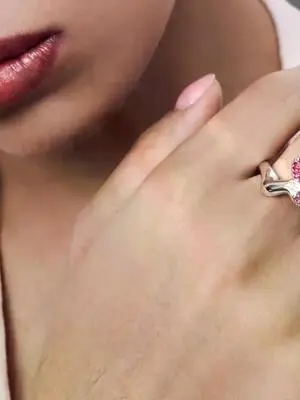 DI VOLPE Stare Zitto Ruby-embellished Ring - Silver