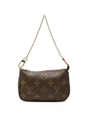 LOUIS VUITTON 2004 Monogram Mini Pochette Accessoires Handbag - Brown