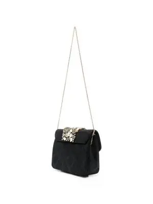 TWENTY FOURHAITCH Mini Crystal-embellished Snakeskin-effect Shoulder Bag