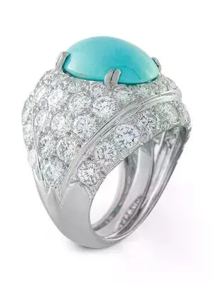 David Webb Turquoise And Diamond Ring