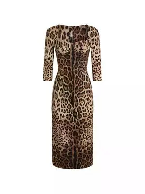 Dolce & Gabbana Leo-print Charmeuse Dress
