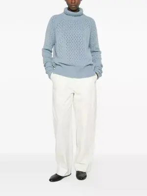 Ermanno Scervino Perforated-knit Roll-neck Sweater