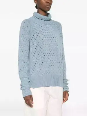 Ermanno Scervino Perforated-knit Roll-neck Sweater