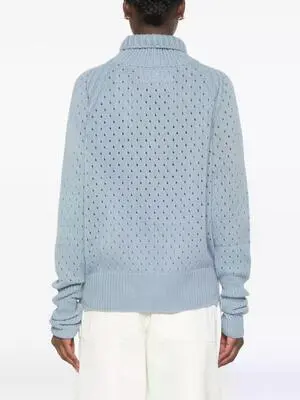 Ermanno Scervino Perforated-knit Roll-neck Sweater