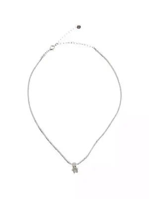 YVMIN Rabbit-pendant Beaded Necklace - Silver