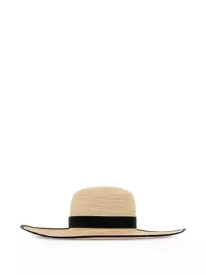 Agnona Hemp Ribbon Hat - Neutrals