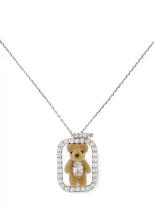 YVMIN Crystal-embellished Teddy-bear Necklace