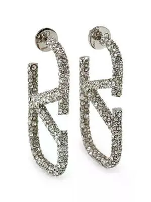 Valentino Garavani Vlogo Crystal Earrings - Silver