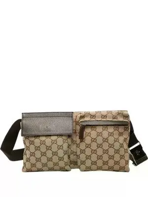 Gucci 2000-2015 Gg Canvas Double Pocket Belt Bag - Neutrals