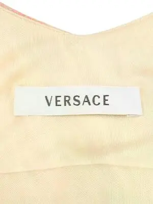 Versace Abstract Print Ruffled Dress
