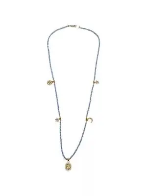 MADISON Charm-embellished Beaded Necklace - Blue