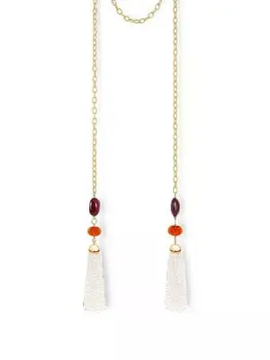 Goshwara Rubellite And Mandarin Garnet Lariat Necklace In 18k Yellow - Gold