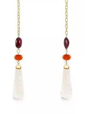 Goshwara Rubellite And Mandarin Garnet Lariat Necklace In 18k Yellow