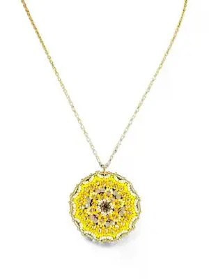MADISON Beaded Crystal-embellished Necklace - Gold