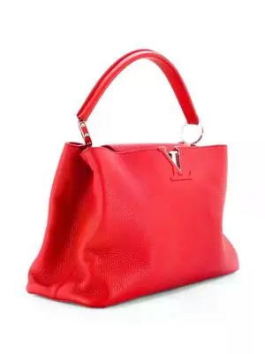 LOUIS VUITTON Capucines Bag Leather Pm Satchel - Red