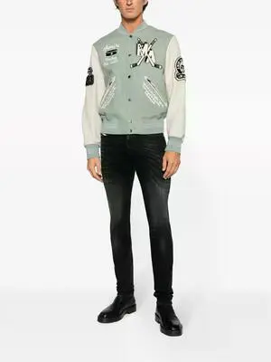 Amiri Logo-appliqué Varsity Jacket - Green