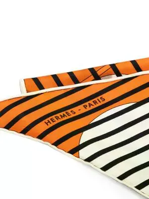Hermès 2000-2026 Triangular H Au Galop Silk Scarf Scarves - Orange