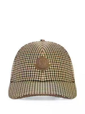 Moncler Check Wool Baseball Cap - Neutrals