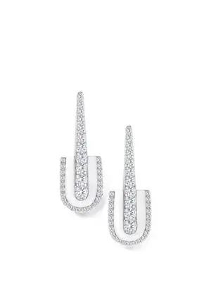 U LOS ANGELES Quartz And Diamond Earrings - Silver