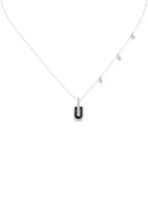 U LOS ANGELES U Solo Diamond And Onyx Necklace - Pink