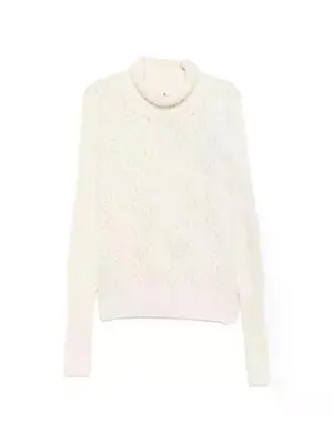 Ermanno Scervino Perforated-knit Roll-neck Sweater - Neutrals