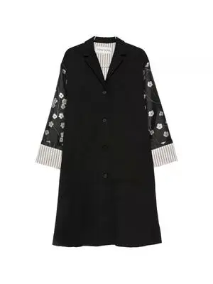 Stine Goya Floral Print Panelled Coat - Black