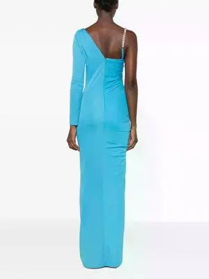 ALESSANDRO LEGORA Crystal-embellished Ruched Maxi Dress