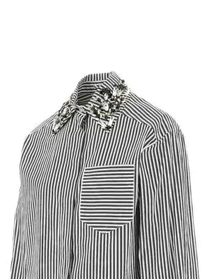 Sportmax Embellished-collar Striped Shirt