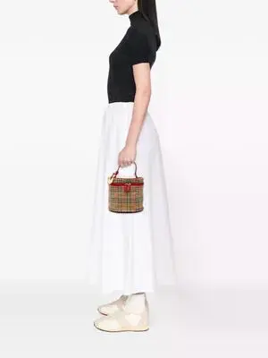 Burberry 20th Century Haymarket Check Canvas Vanity Bag - Red
