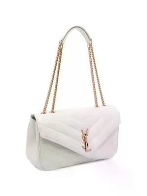 Saint Laurent Medium Loulou Matelassé Shoulder Bag - White