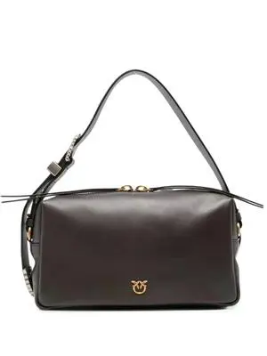 Pinko Love Birds Leather Shoulder Bag - Brown