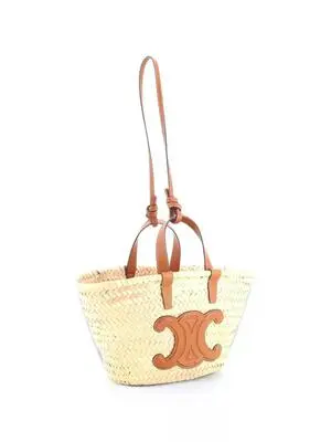 Celine Triomphe Basket Raffia With Leather Teen Shoulder Bag