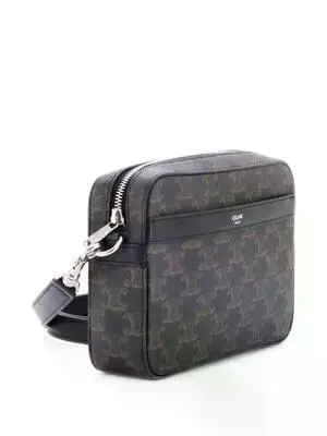 Celine Zip Messenger Bag Triomphe Coated Canvas Small Crossbody Bag