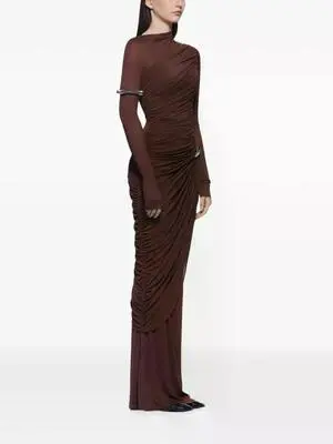 CHATS BY C.DAM Asymmetrical Ruched Maxi Dress
