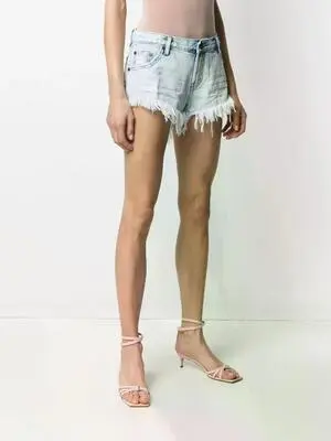 ONETEASPOON Florence Frayed-edge Denim Shorts