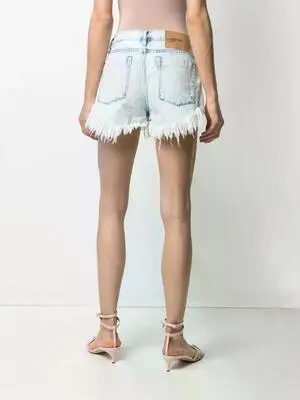ONETEASPOON Florence Frayed-edge Denim Shorts