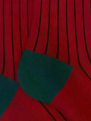 GALLO Vertical-stripe Ribbed-knit Socks - Red