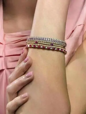 Roberto Demeglio Ruby And Diamond Stretch Bracelet