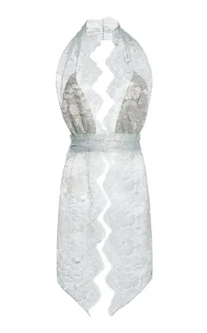 Christopher Esber Moonlit Patina Lace Scarf Top - Metallic