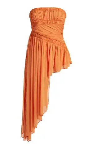 Christopher Esber Noiro Asymmetric Ruched Top - Orange