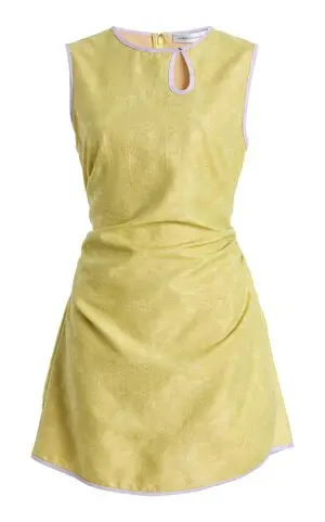 Christopher Esber Exclusive Light Leak Jacquard Loophole Mini Dress