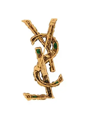 Saint Laurent Cassandre Stone-embellished Brooch